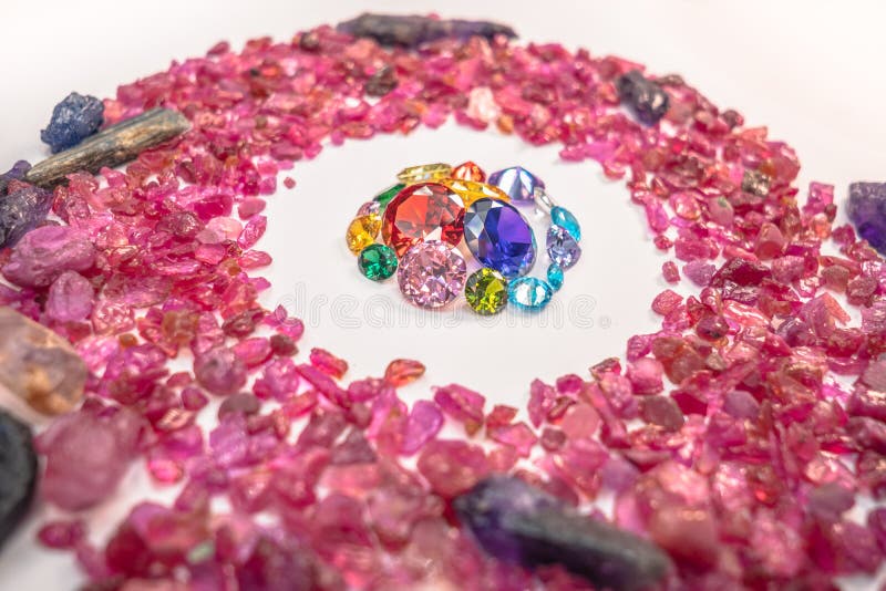 Colorful Diamonds in Different Size and Many Shape Stock Photo - Image ...