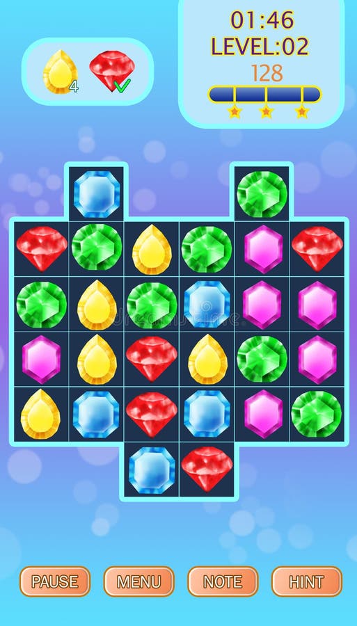Colorful Diamonds in Grid, Illustration. Virtual Computer Game Stock ...