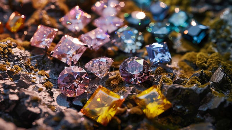 Colorful Diamonds Nice Poster Stock Illustration - Illustration of ...