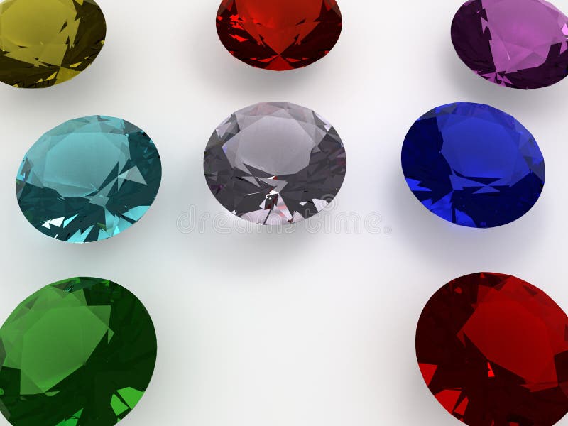 A Few Large Colored Diamonds Stock Illustration - Illustration of ...