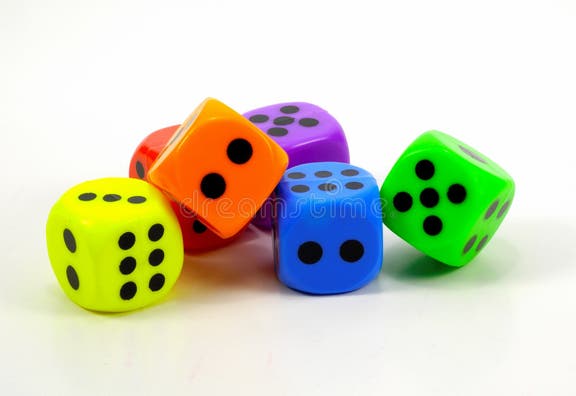 Colorful Dice stock image. Image of vegas, blue, yellow - 83327