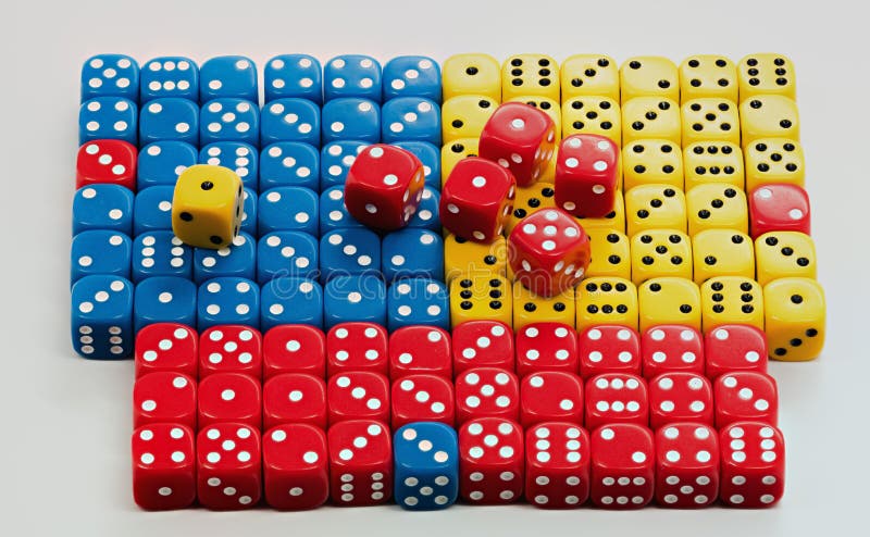 Colorful Dice Arranged in a Patter with Some Random Stock Image - Image ...