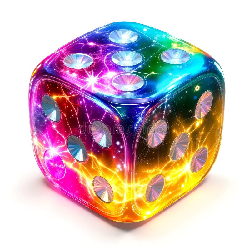 A Colorful Dice with a Lot of Diamonds on it Stock Photo - Image of ...