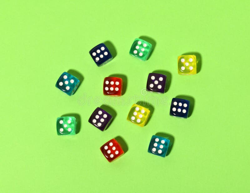Colorful Dice stock image. Image of vegas, blue, yellow - 83327
