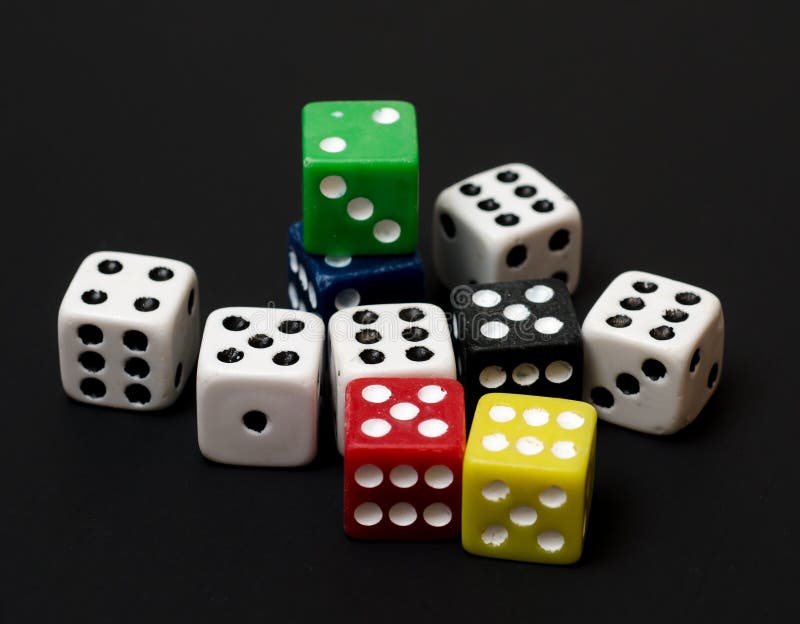 Colorful Dice stock image. Image of vegas, blue, yellow - 83327