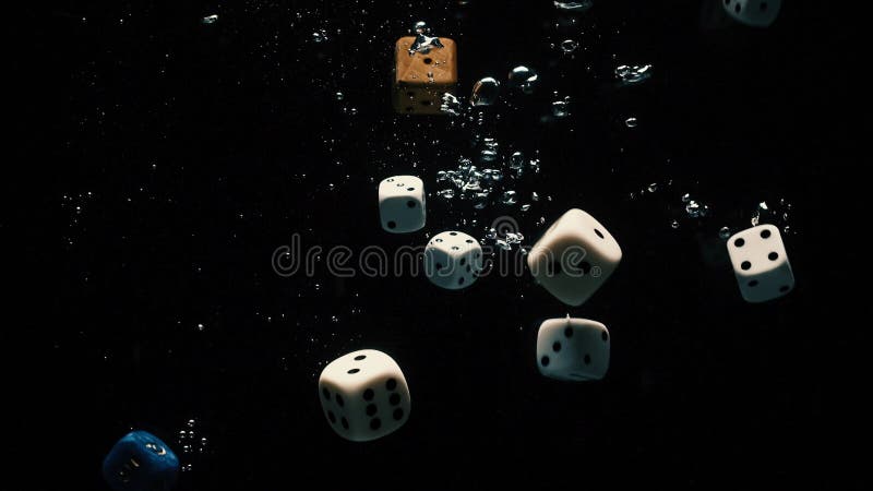 Dice Splashing on the Water with Black Background Stock Video - Video ...