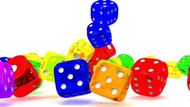Colorful Dice on Black Background Stock Footage - Video of green ...