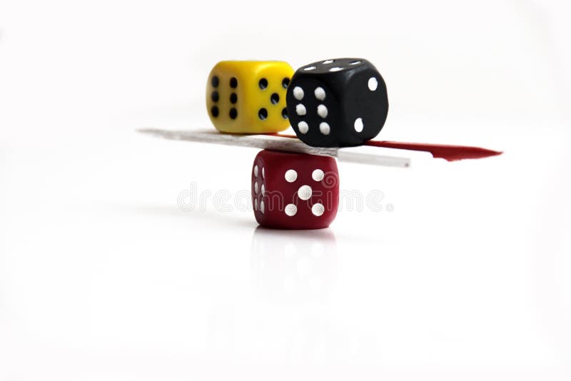 Colorful Dice on White Background. Stock Photo - Image of background ...