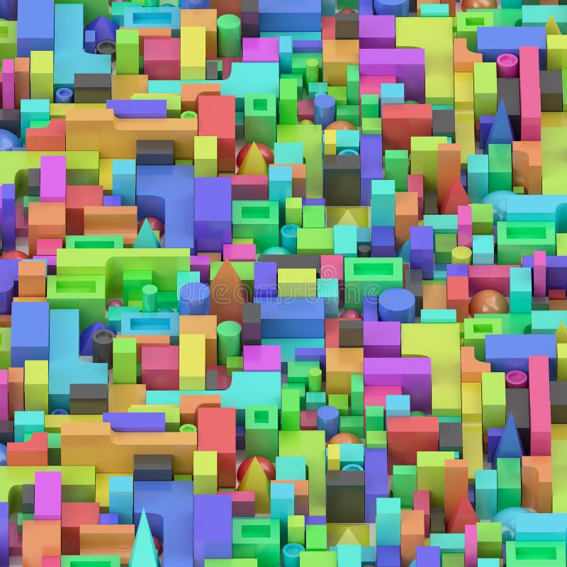 Colorful Different Geometric Shapes. Stock Illustration - Illustration ...