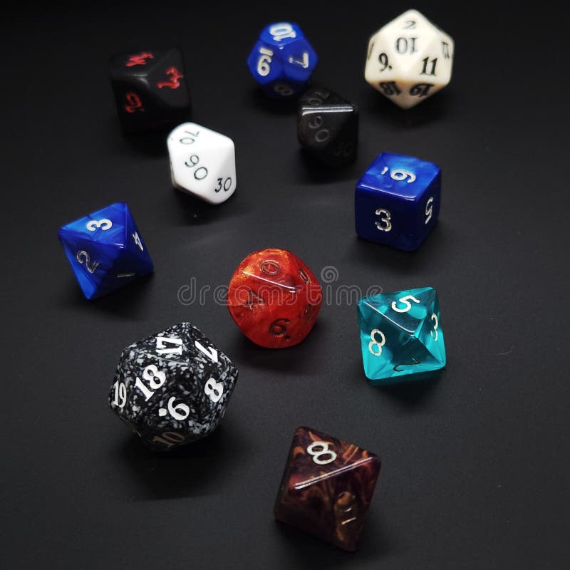Colorful and Different Rpg Dice Stock Image - Image of play, number ...