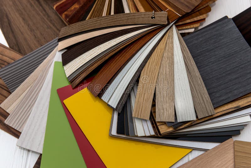 Colorful and Different Wooden Samples on Table Stock Photo - Image of ...