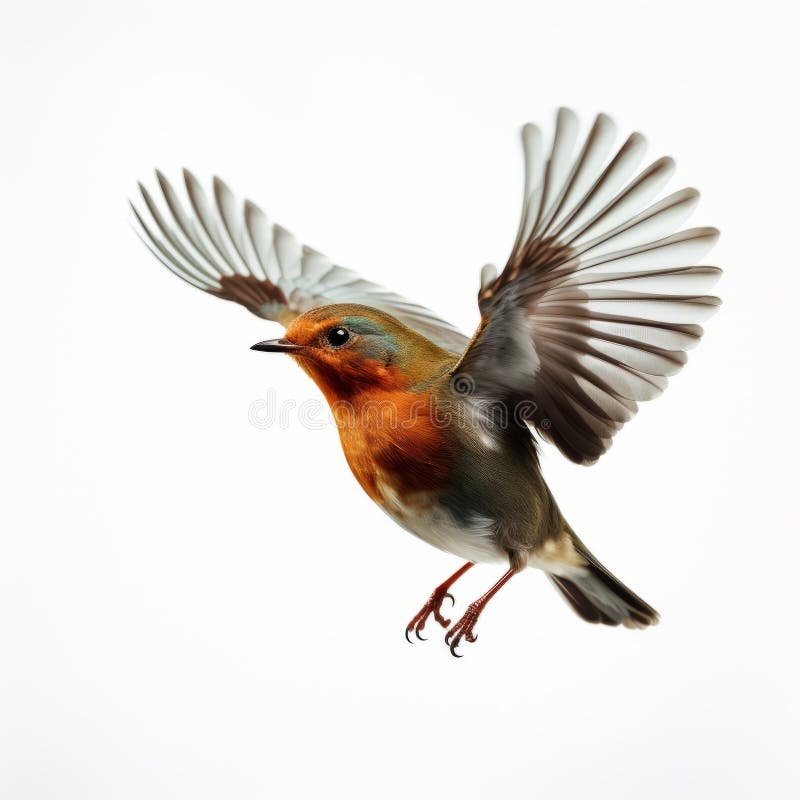 Colorful Digital Art of a Robin in Flight Stock Image - Image of ...