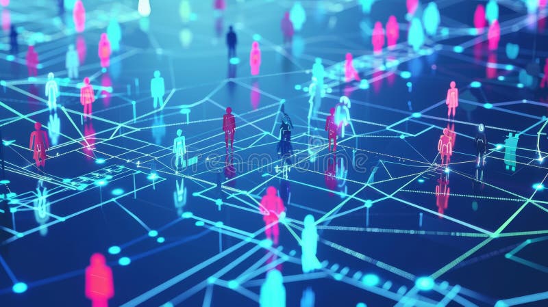 Digital Representation of a Network Society Stock Illustration ...