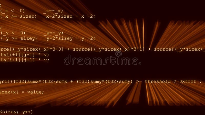 Colorful Digital Binary Data Digits And Streaming Source Code Background With Light Beams Stock