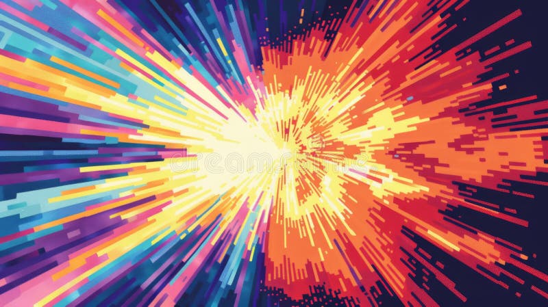 Colorful Digital Burst Background Explosion Stock Illustration ...