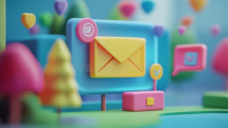Colorful Digital Communication Display in a Playful Animated ...