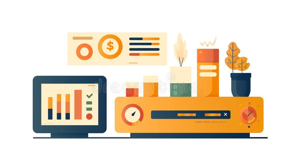 Colorful Digital Dashboard Display with Graphs and Financial Data ...
