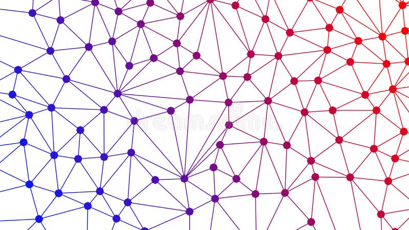 Colorful Digital Data and Network Connection Triangle Lines and Stock ...