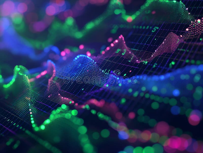 Colorful Digital Data Visualization Stock Photo - Image of flow ...