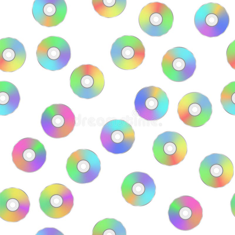 Colorful Digital Disc Seamless Pattern Stock Vector - Illustration of ...