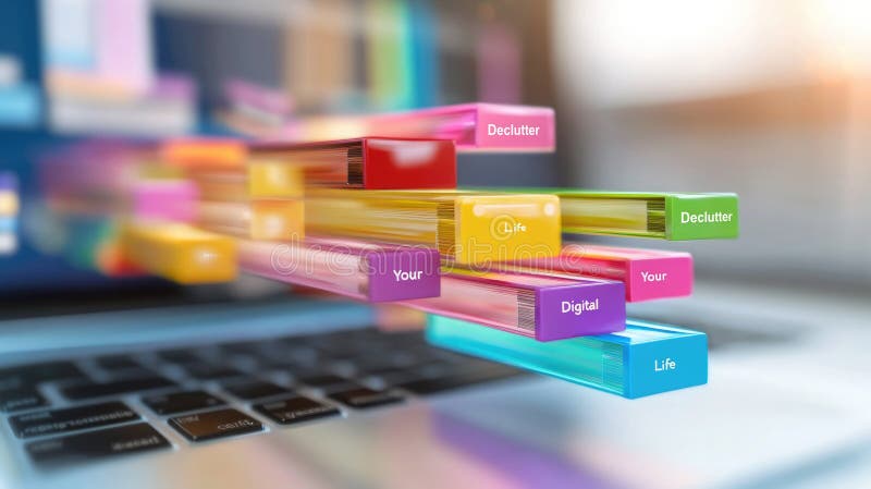 Organizing Digital Files on a Computer Screen Stock Photo - Image of ...