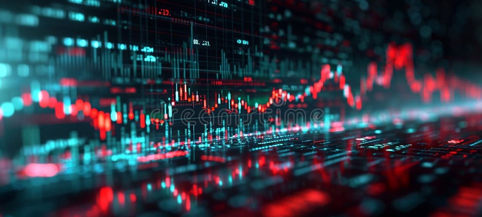 Colorful Digital Financial Data Visualization with Vibrant Graphs and ...