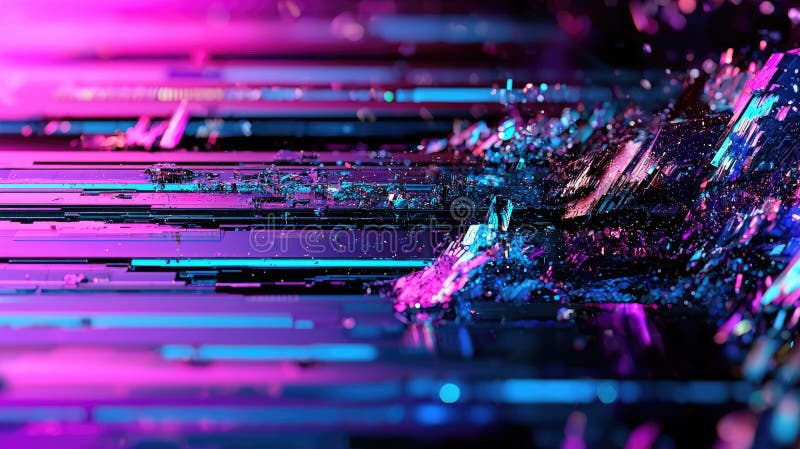 Futuristic Digital Glitch Effect Abstract Big Data Technology ...