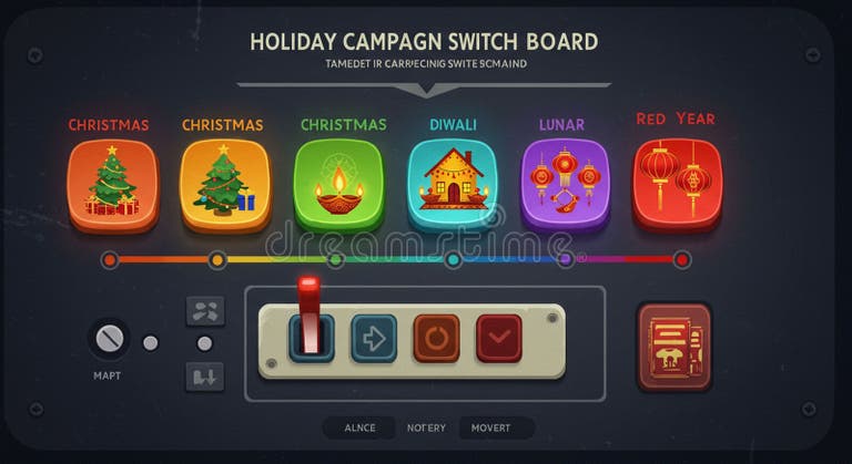 A Colorful Digital Holiday Campaign Switchboard Interface. it Features ...