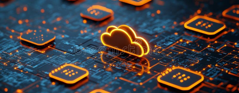 A Colorful Digital Illustration of Clouds and Lines, Symbolizing Cloud Technology and Data ...