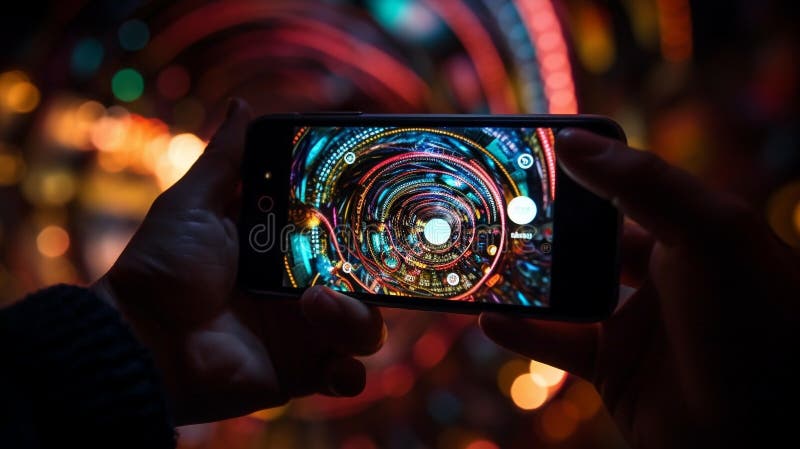 Colorful Digital Night stock illustration. Illustration of technology ...