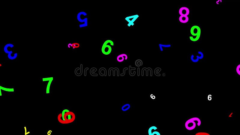 Colorful Digital Numbers Motion Graphics with Plain Black Background ...