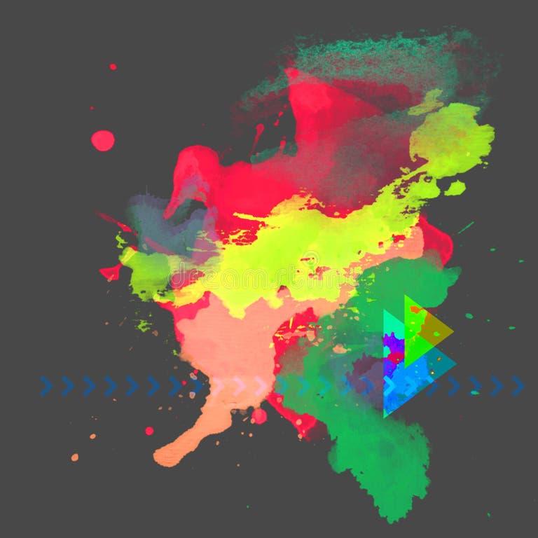 Colorful Digital Paint Splashes. Bitmap Illustration Stock Illustration ...