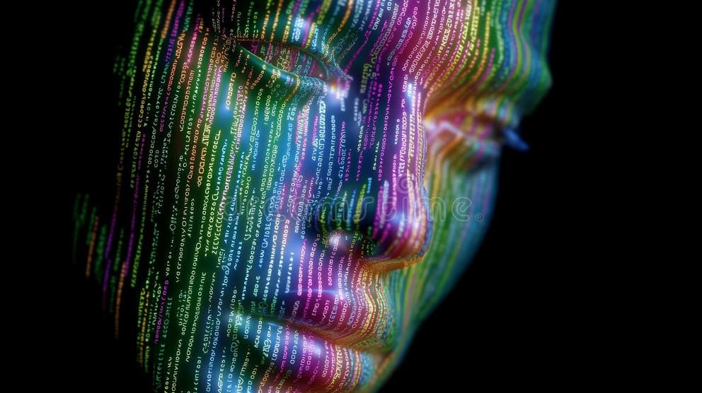 Colorful Digital Representation of a Human Face Merging with Binary ...
