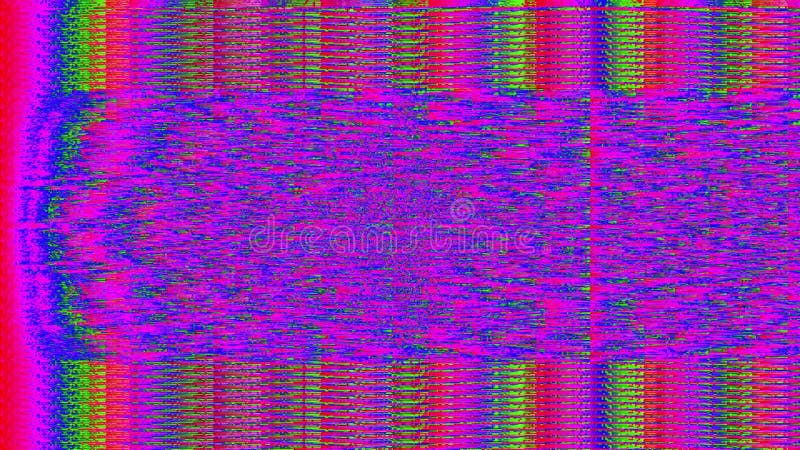 Digital Signal Transforming with Colorful Glitch Effect Stock Video ...