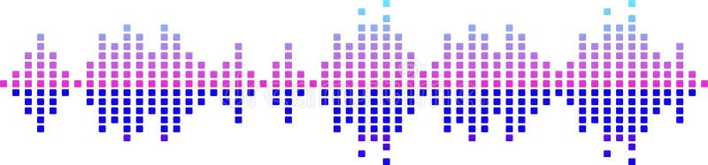 Colorful Digital Sound Waves are Visualized As a Pixelated Gradient ...