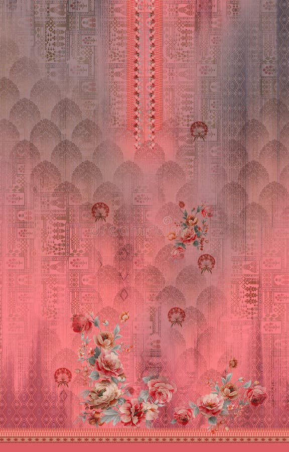 Colorful Digital Textile, Ready To Print Design for Digital Fabric ...