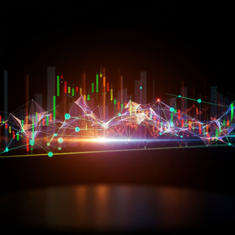 Colorful Digital Visualization of a Financial Data Chart with ...