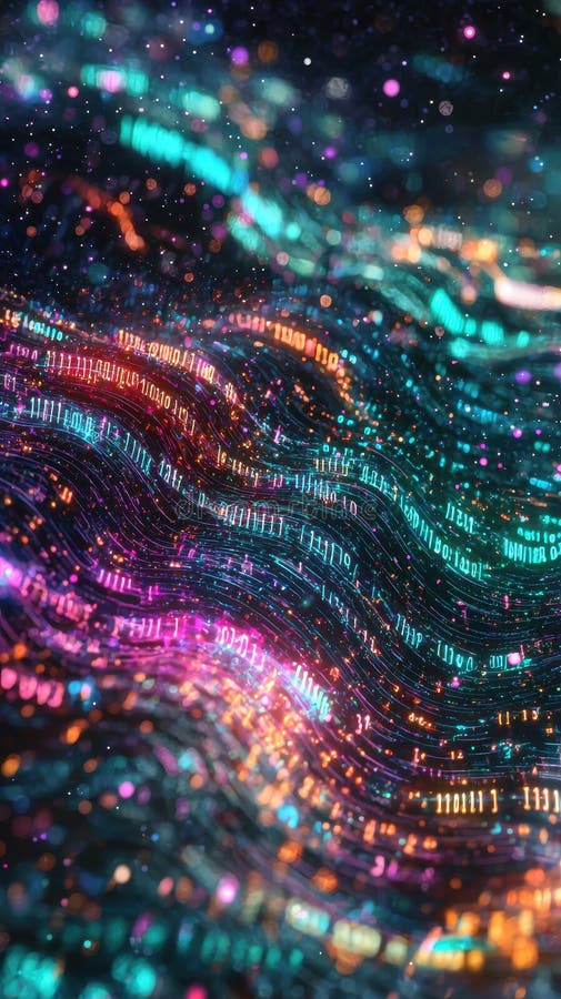 Colorful Digital Wave of Binary Patterns Stock Image - Image of modern ... Colorful Digital Wave of Binary Patterns Stock Image - Image of modern ...