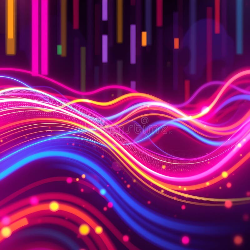 Colorful Digital Waves: Neon Energy Currents & Abstract Tech Backdrop ...