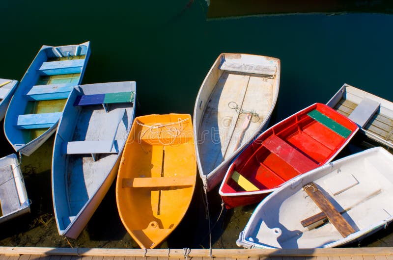 Colorful Dinghies stock image. Image of rowboat, ocean - 6819905