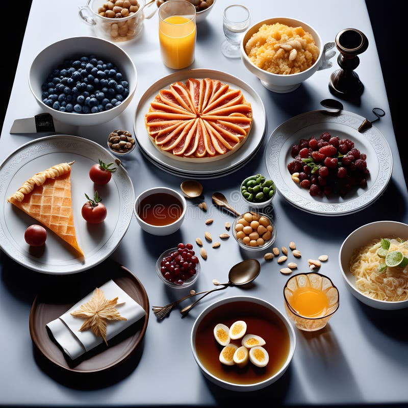 Colorful Dinner, AI-Generatet Stock Illustration - Illustration of ...