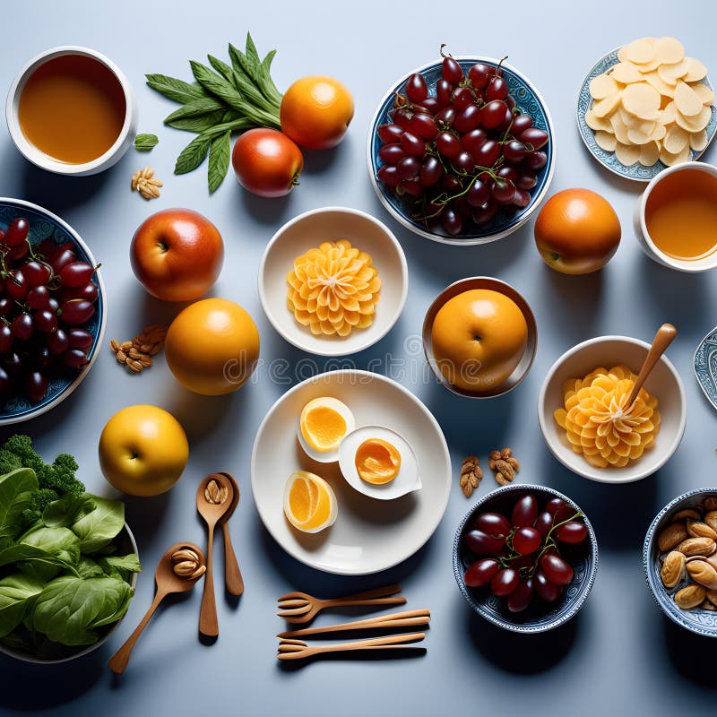 Colorful Dinner, AI-Generatet Stock Illustration - Illustration of ...