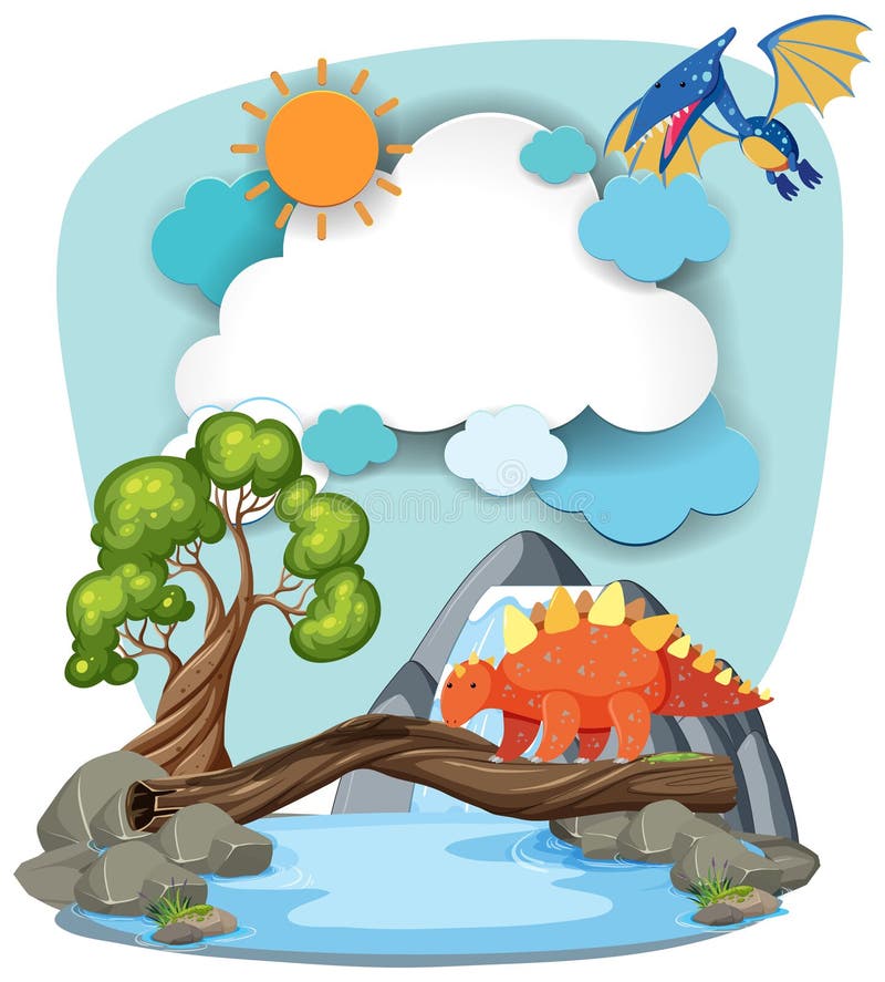A Dinosaurs in a Vibrant Prehistoric Setting Stock Vector ...