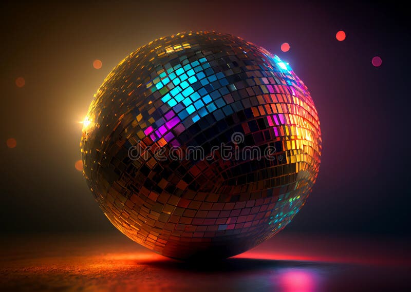 Colorful Disco Ball at the Disco. Decoration in the Dance Club Stock ...