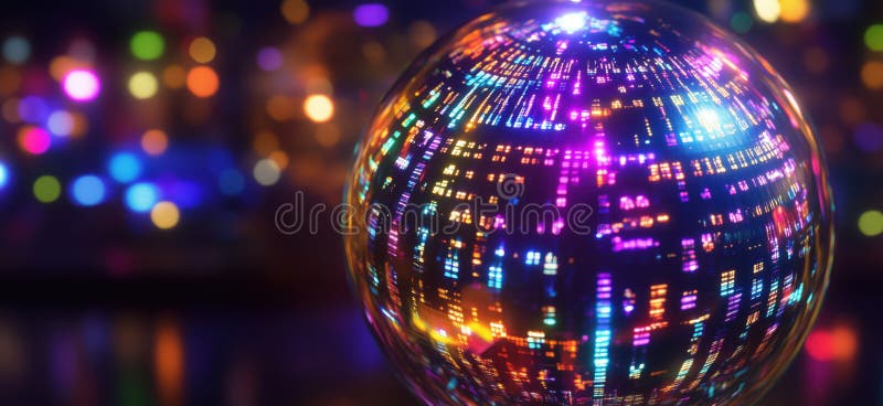 Colorful Disco Ball Reflecting Vibrant Lights and Patterns, Creating a ...
