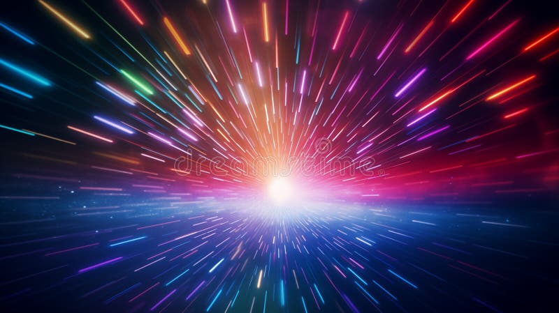 A Colorful Disco Light Explosion with Spiral Light Beam Generative Ai ...