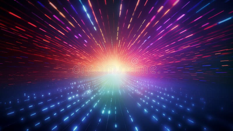 A Colorful Disco Light Explosion with Spiral Light Beam Generative Ai ...