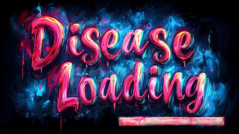 Colorful "Disease Loading" Text with Digital Neon Effects Stock ...