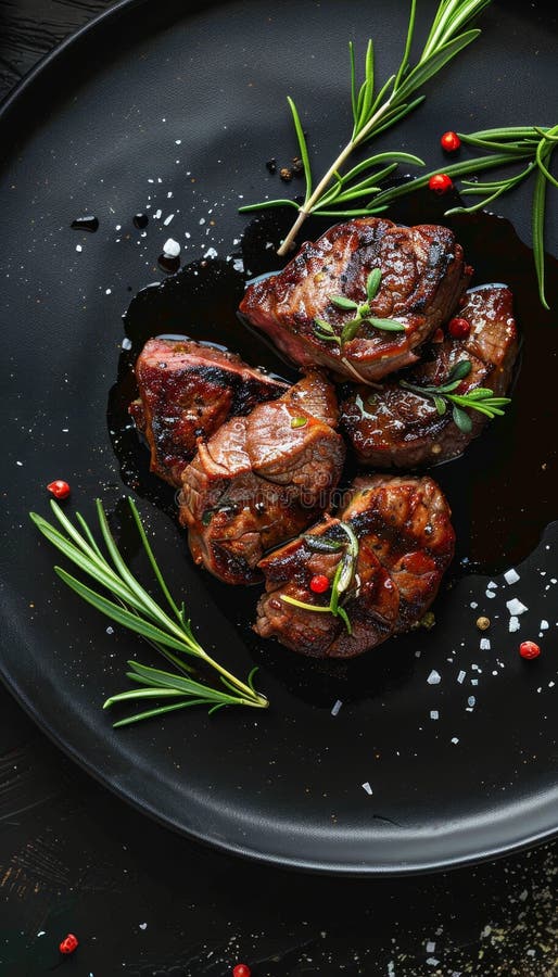 Colorful Dish on a Black Plate with Natural Light, Perfect for Menus ...