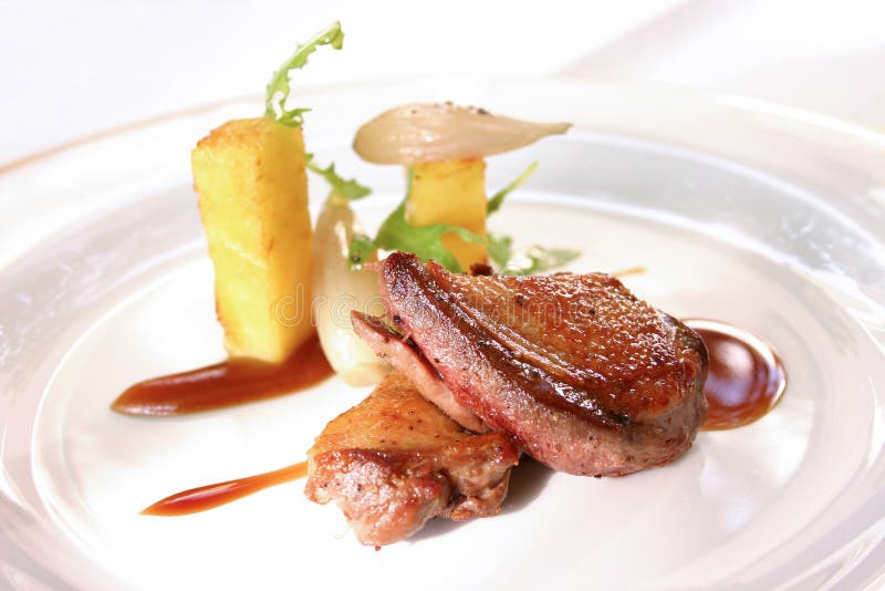 Colorful Dish of Duck with Pineapple and Spring Onion Stock Image ...